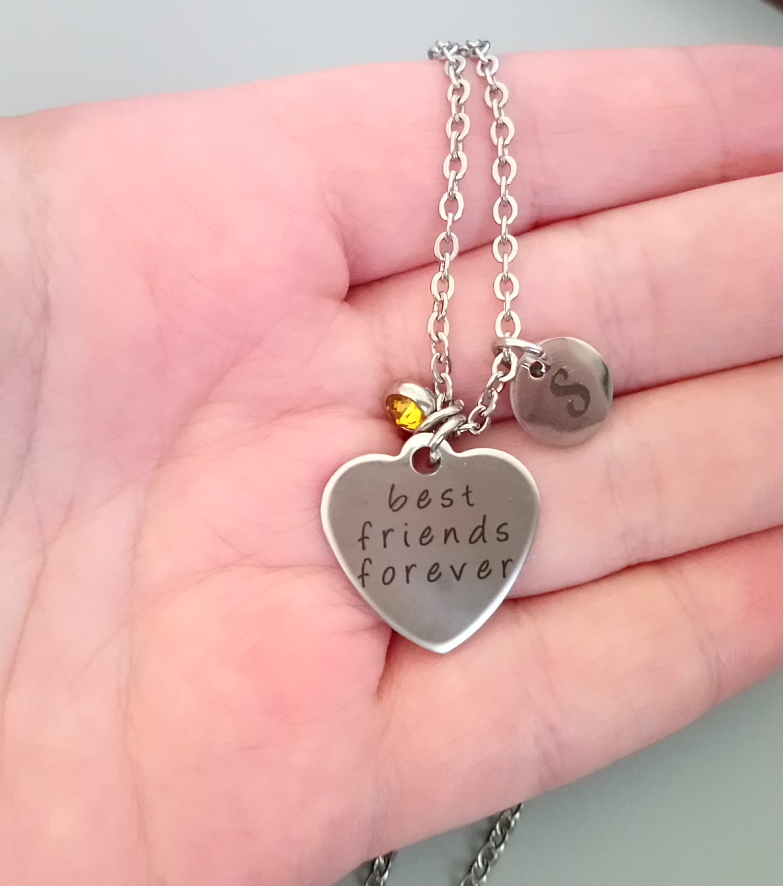 Set of 4 Best Friends Forever Heart Necklace - Etsy