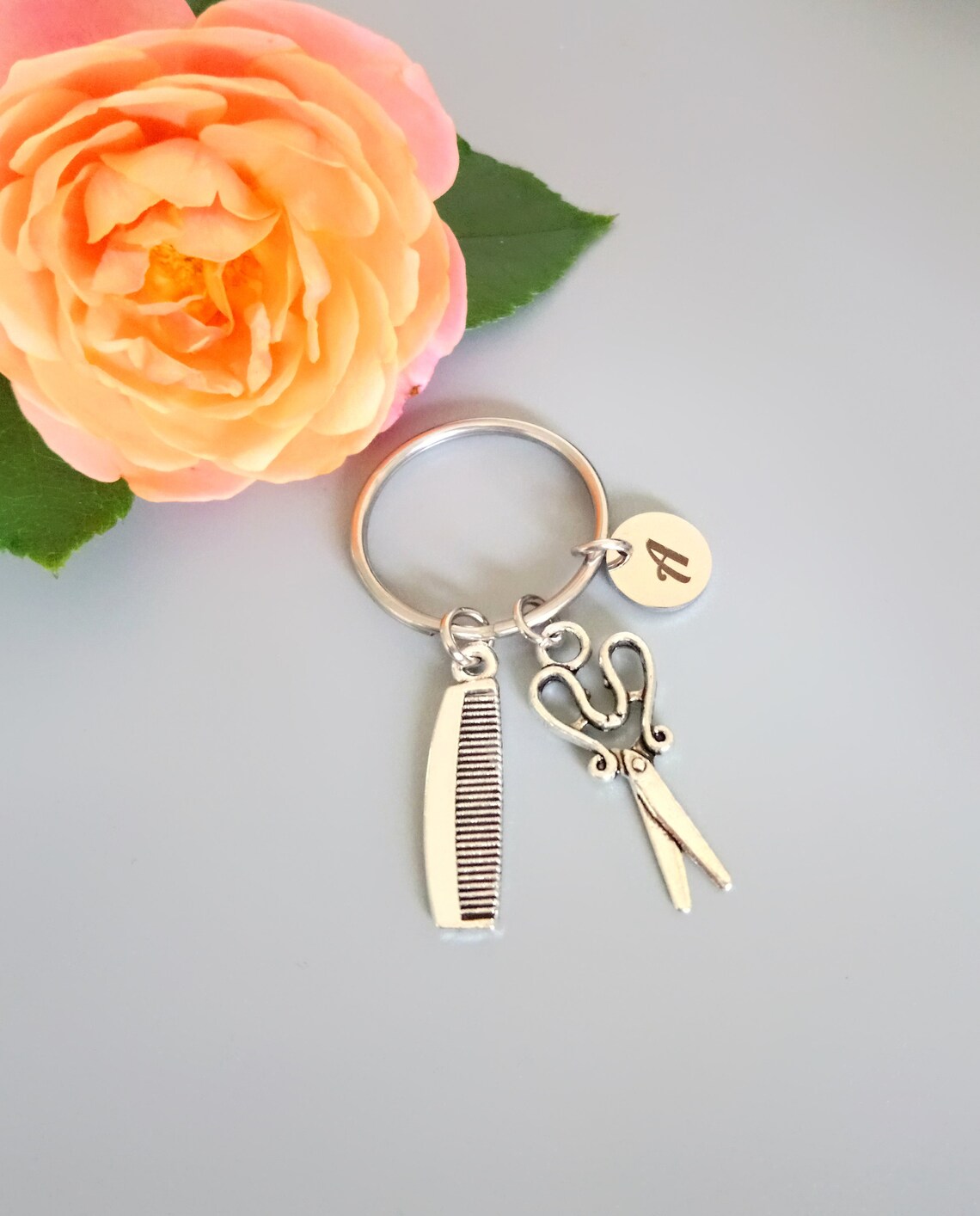 Hairdresser Keychain Personalized Scissors Comb Keyring Hair | Etsy