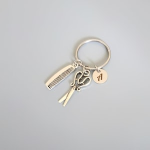 Hairdresser Keychain, Personalized Scissors Comb Keyring, Hair Stylist ...