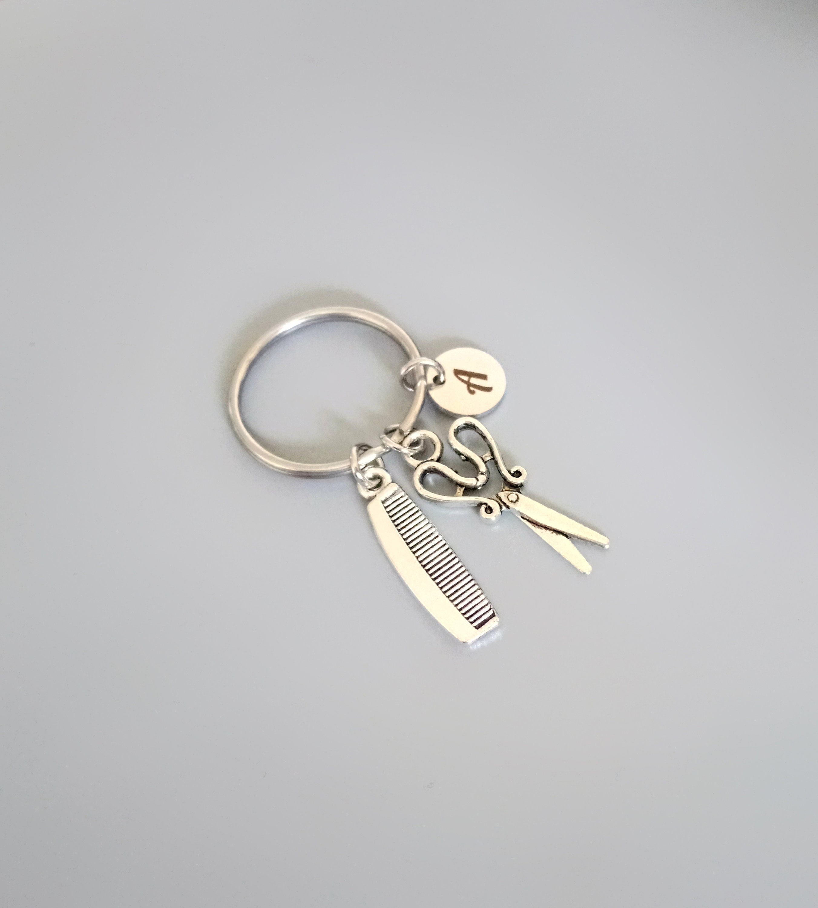Hairdresser Keychain Personalized Scissors Comb Keyring Hair | Etsy