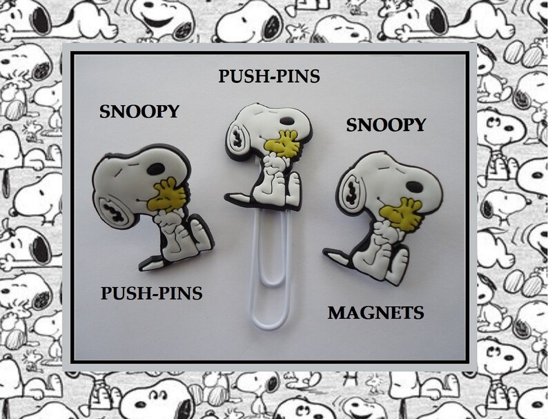 Snoopy Gift Set 12 PCS Snoopy Fridge Magnets Snoopy Thumb Tacks Snoopy ...