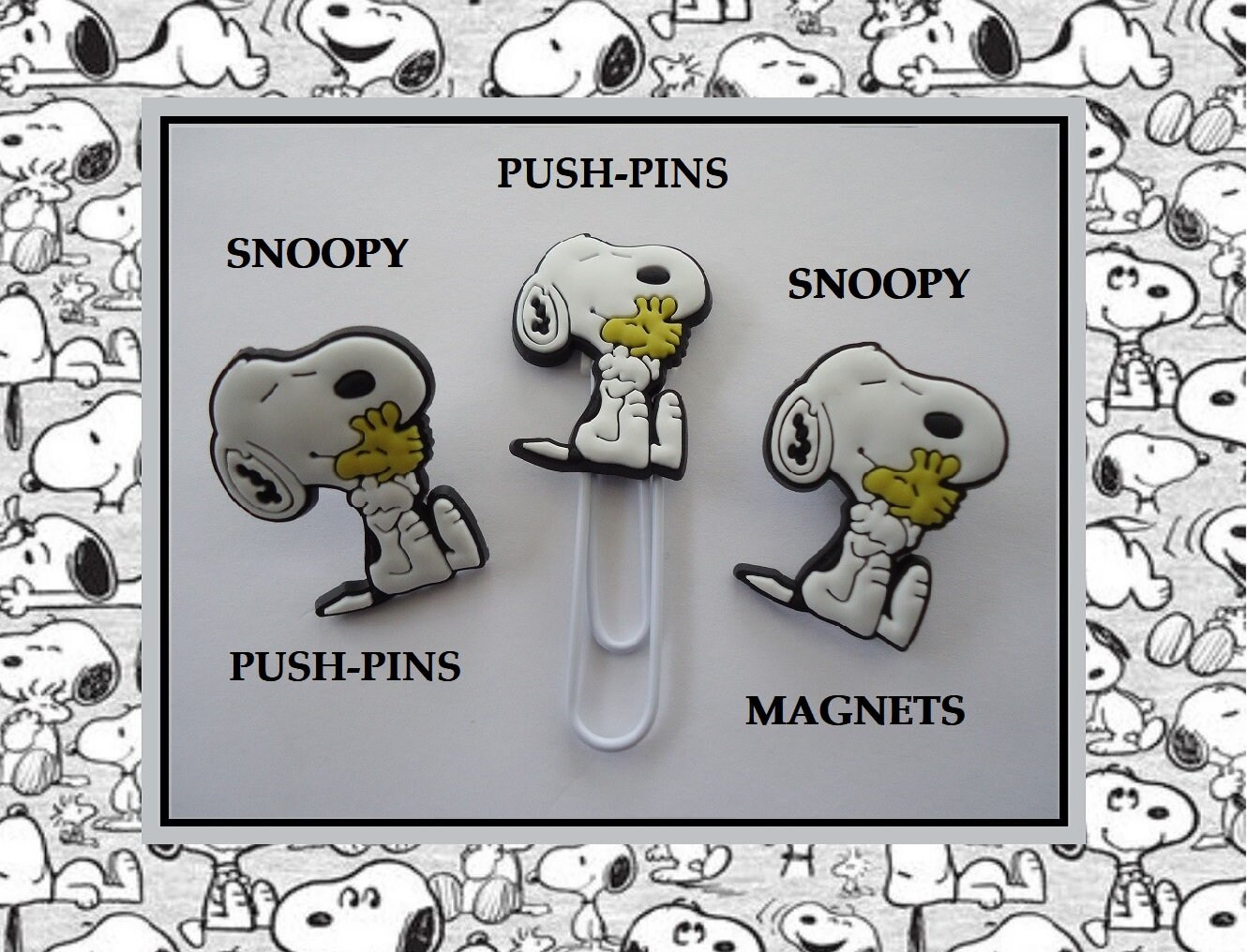 Snoopy Gift Set 12 PCS Snoopy Fridge Magnets Snoopy Thumb Tacks Snoopy ...