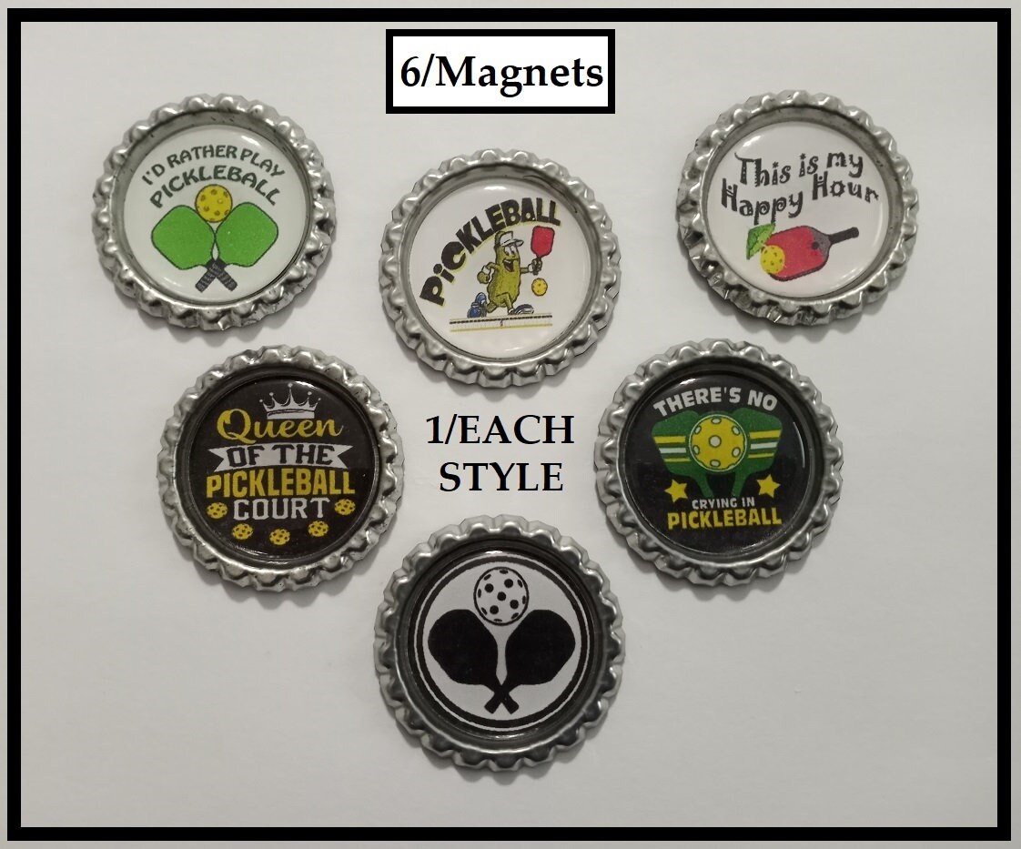 Pickleball Frig Magnets Sweet Office Gift (6) Pickleball Fridge Magnets ...