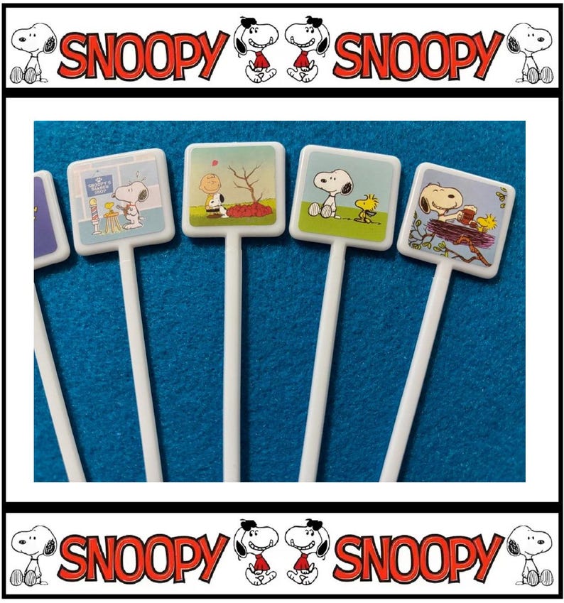 Snoopy Swizzle Sticks Snoopy Cocktail Stirrers Drink Stirrers Snoopy ...