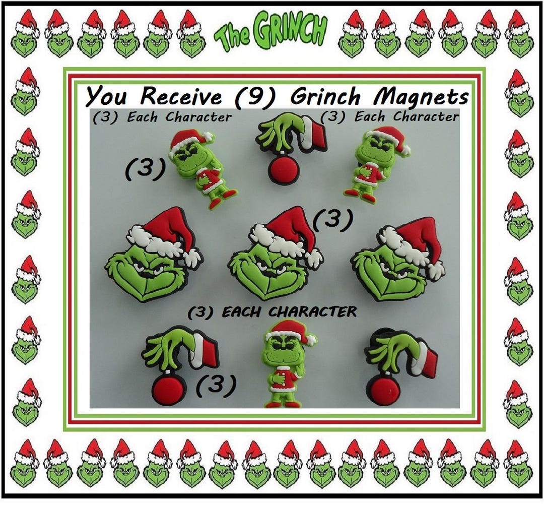 Grinch Frig Magnets (9) You Get (3) Each Character (see Photos) Grinch ...