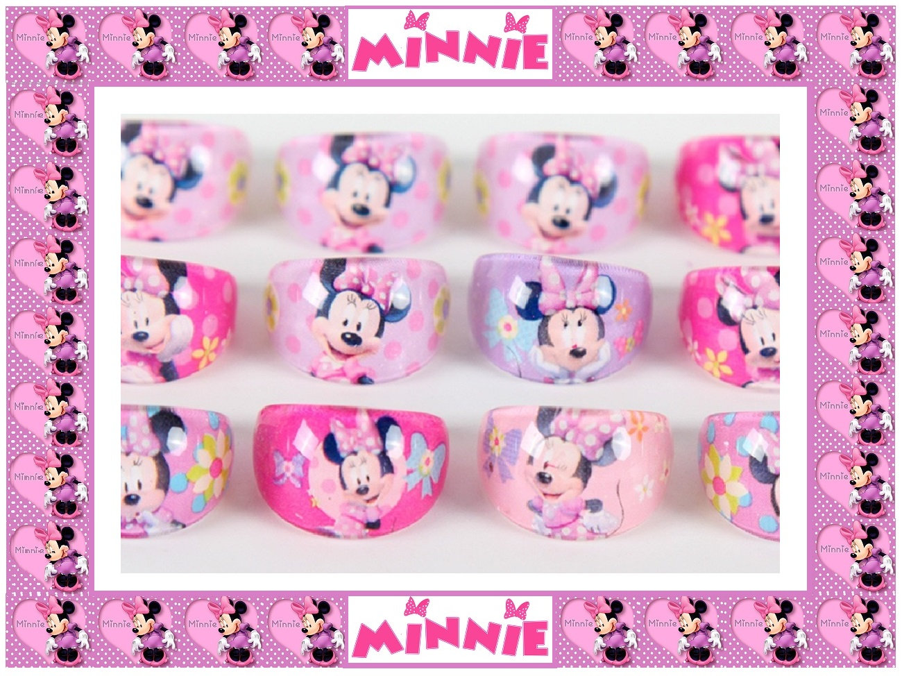 12 Minnie Mouse Rings Great for Girls 3-5 Years Old Girls - Etsy