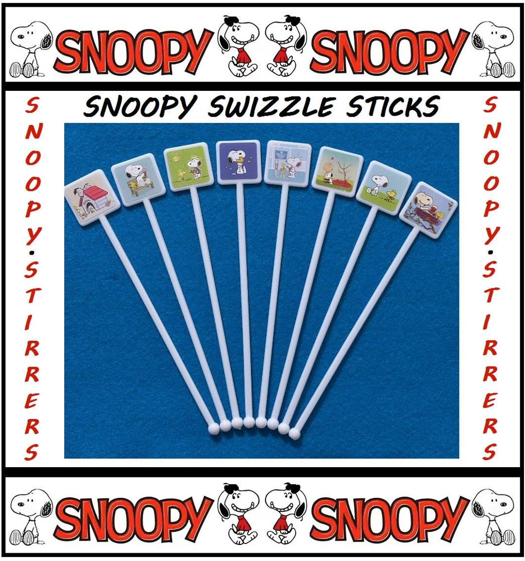 Snoopy Swizzle Sticks Snoopy Cocktail Stirrers Drink Stirrers Snoopy ...