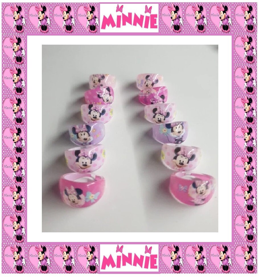 12 Minnie Mouse Rings Great for Girls 3-5 Years Old Girls Birthday ...