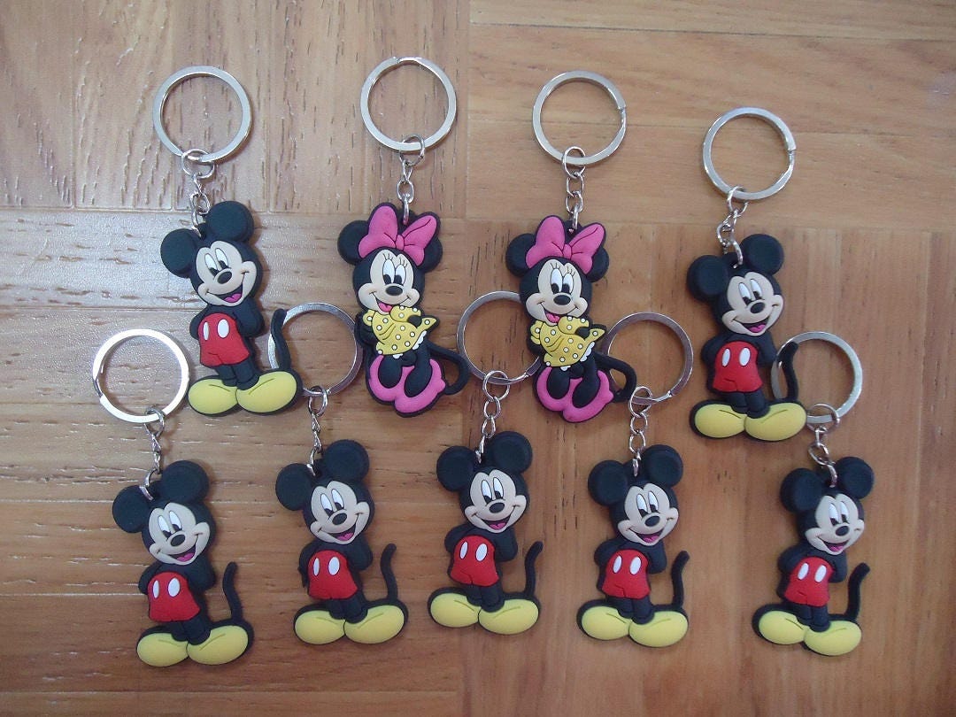 10 Disney Character Key Rings Mickey Mouse Key Chains 10 Minnie Mouse ...