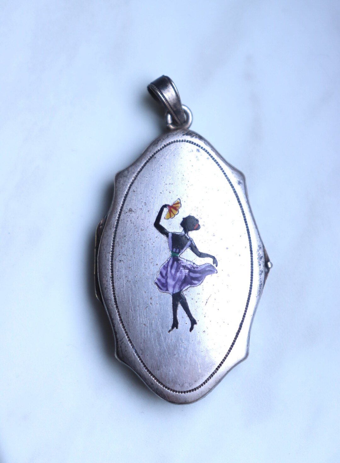 Antique German Alpacca Silver Photo Locket Pendant Vintage - Etsy