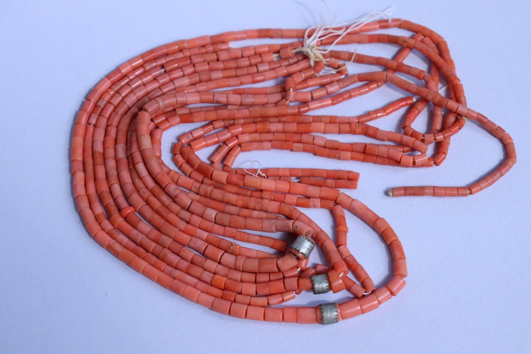113gr Antique Ukrainian Coral Beads Natural Undyed Coral Necklace Etsy