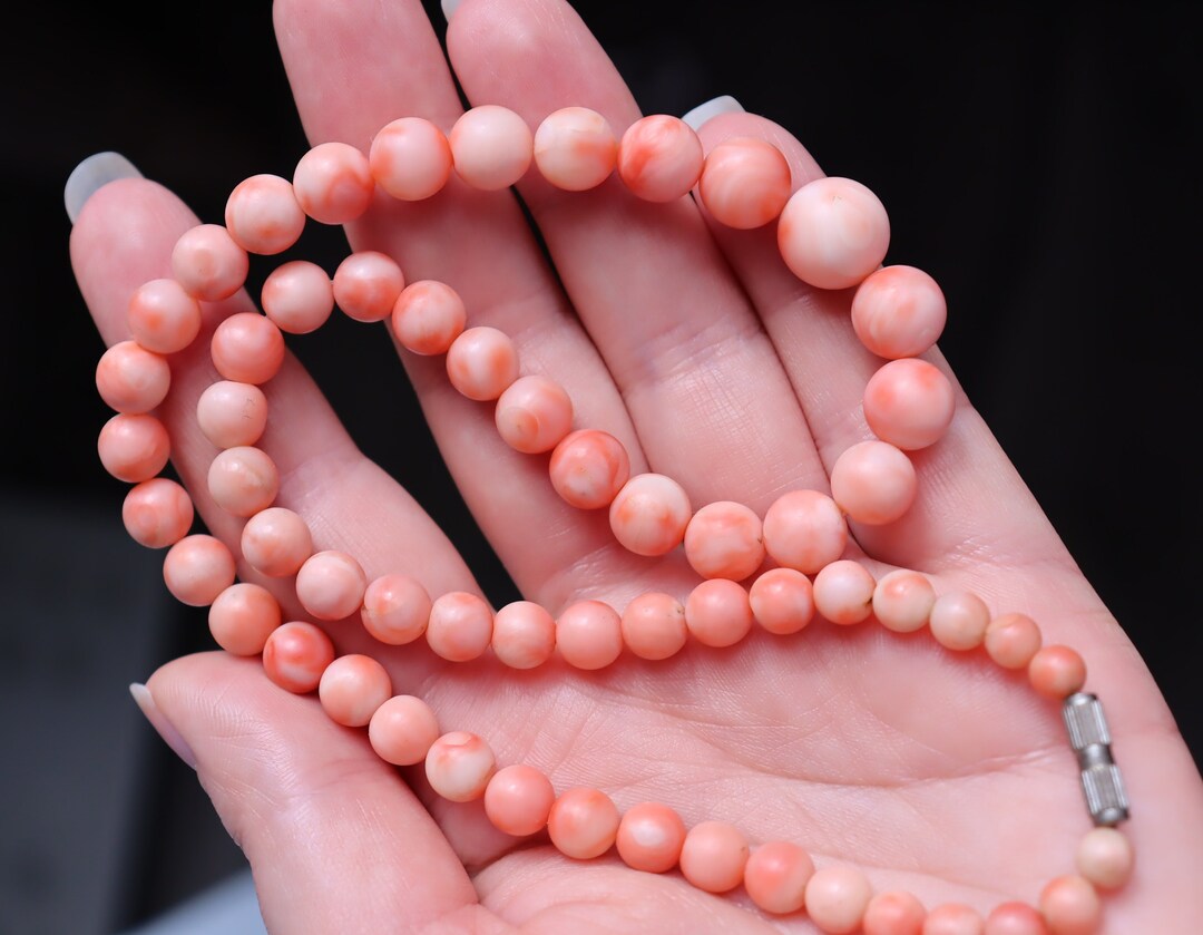39gr Midway Misu Japanese Coral Necklace Collier Undyed Pink Beads - Etsy