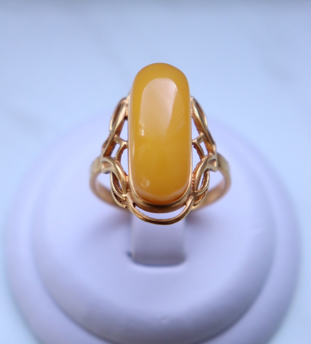 5gr Butterscotch Egg Yolk Honey Amber Ring Vintage - Etsy
