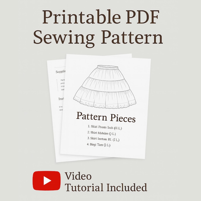 Kids Puff Petticoat Sewing Pattern (1–10Y) – PDF + Video Tutorial - Etsy