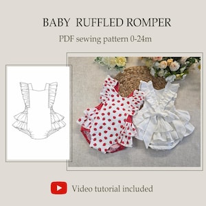 Baby Ruffled Romper PDF Sewing Pattern 0-24m - Etsy