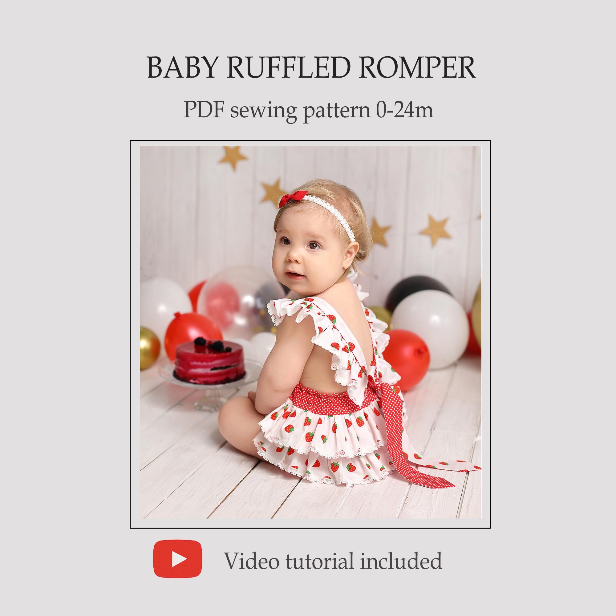 Baby Ruffled Romper PDF Sewing Pattern 0-24m - Etsy