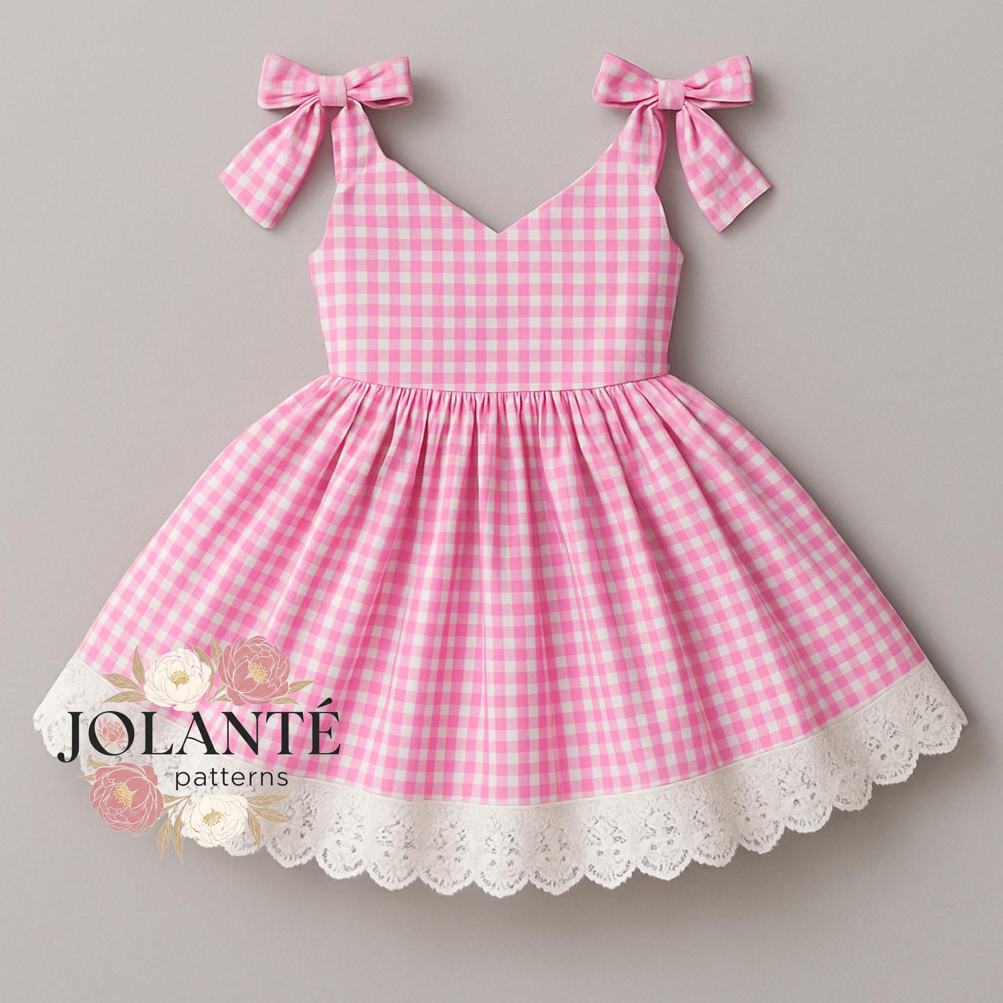 Kids Puffy Plaid Dress Sewing Pattern: Bow-tie Straps (PDF Pattern) - Etsy