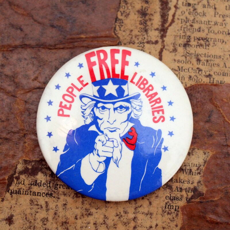 Library Button - Etsy