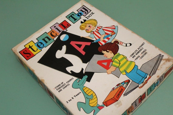 Vintage Stencil Toy Box Saalfield Artcraft Includes Stand-up - Etsy
