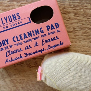 Vintage New NOS Lyons No Smear Dry Cleaning Pad, Drafting Dry Cleaning ...