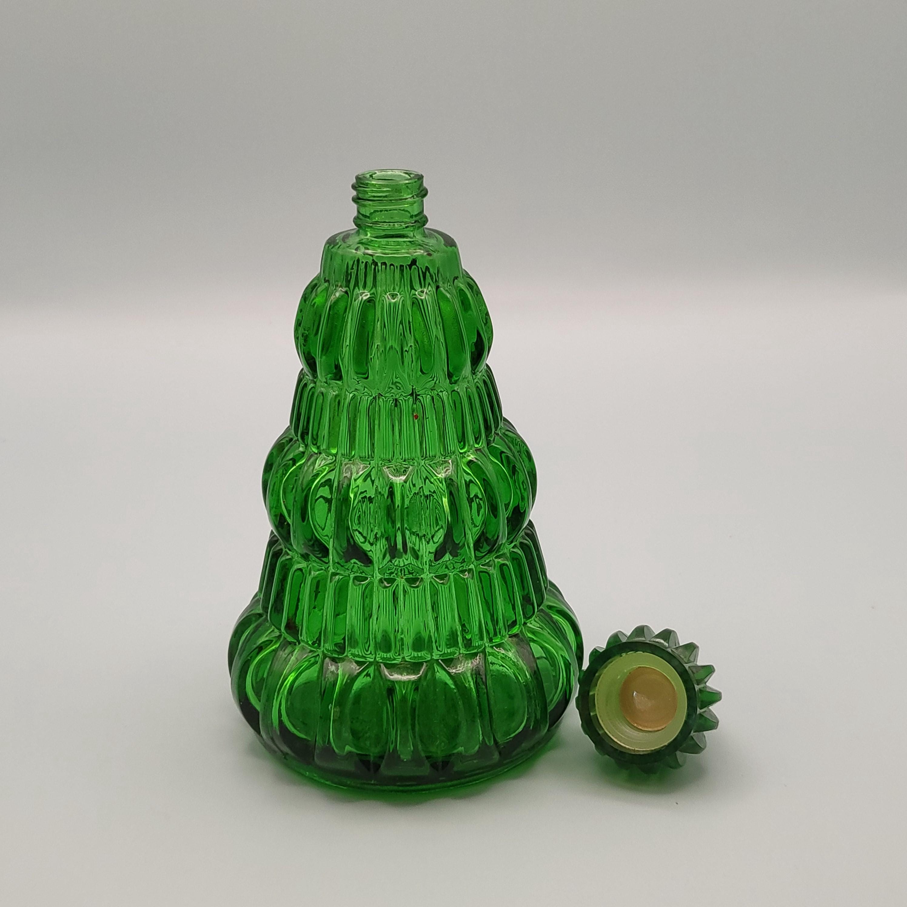 Vintage Avon Christmas Tree Cologne Bottle, Empty Green Glass Perfume ...