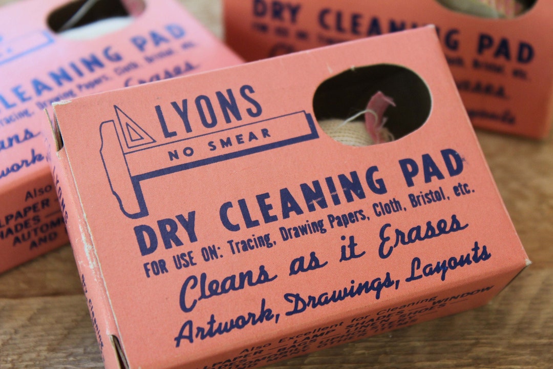 Vintage New NOS Lyons No Smear Dry Cleaning Pad, Drafting Dry Cleaning ...