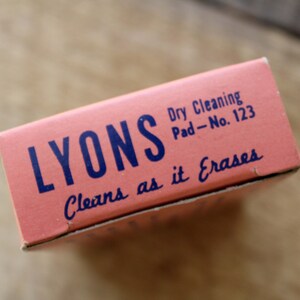 Vintage New NOS Lyons No Smear Dry Cleaning Pad, Drafting Dry Cleaning ...
