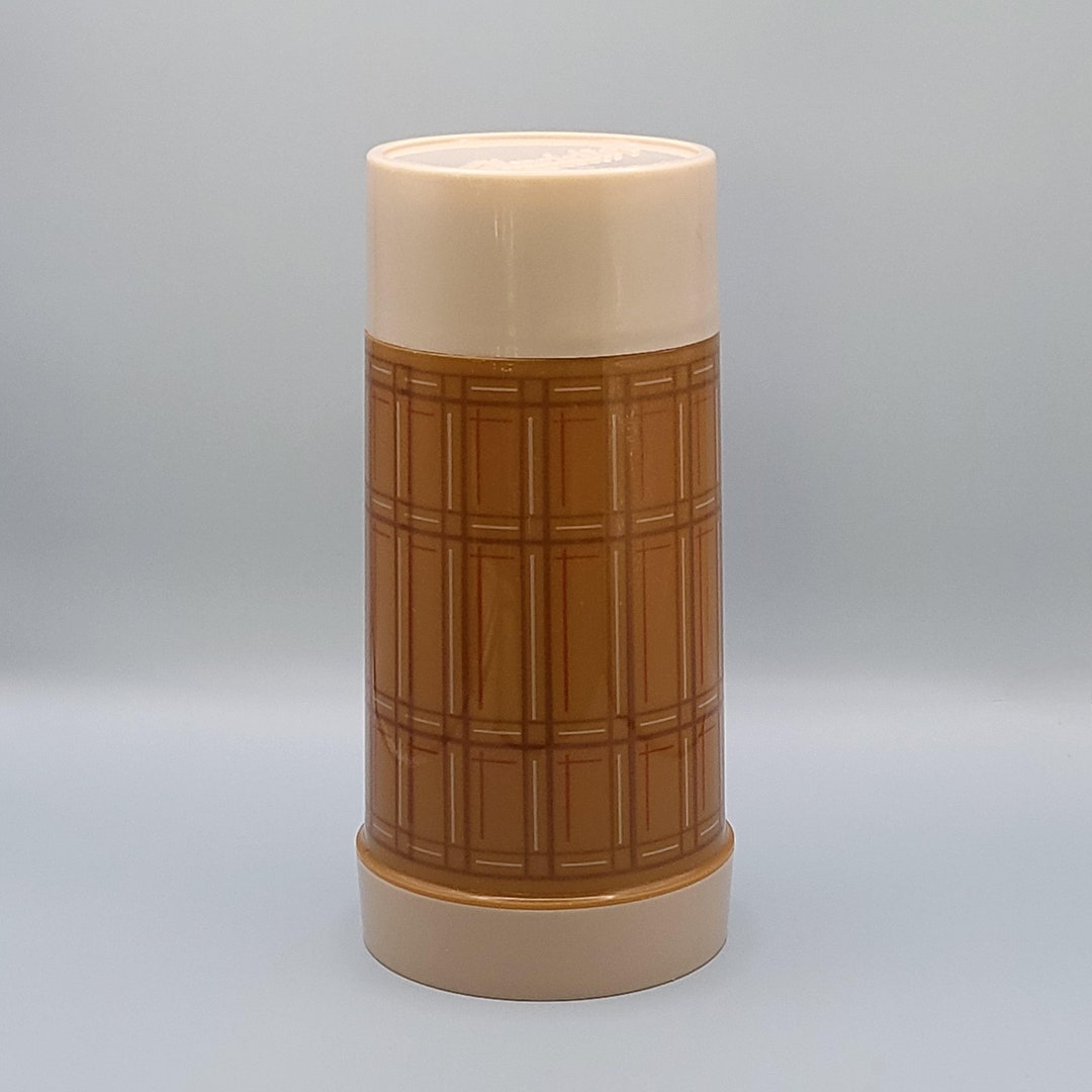 Vintage 1970s Aladdin Mustard & Tan Plaid Thermos - Etsy