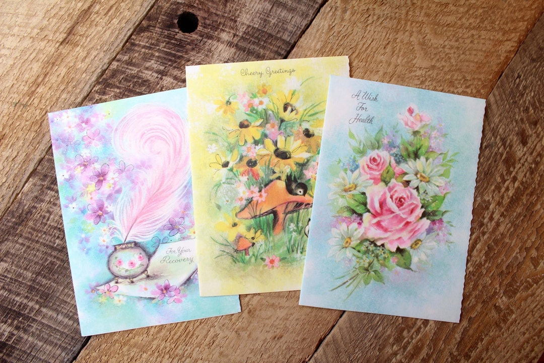 Beautiful Vintage Get-well Cards, Set of 3, Unused, From the Coronation ...