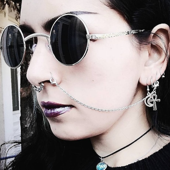 Chain Nose Chain Nose Face Jewellery Trad Goth Pagan Etsy