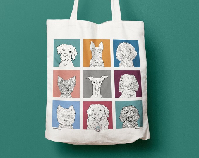 Pawsome Dog Tote Bag Cute Gift for Dog Lovers 100% Cotton Reusable ...