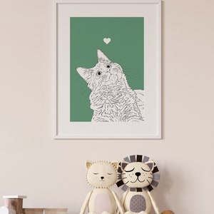 Kitty Cat A4 Print - Cat Gift - Gift for Cat Lovers - Kitten - Cat ...