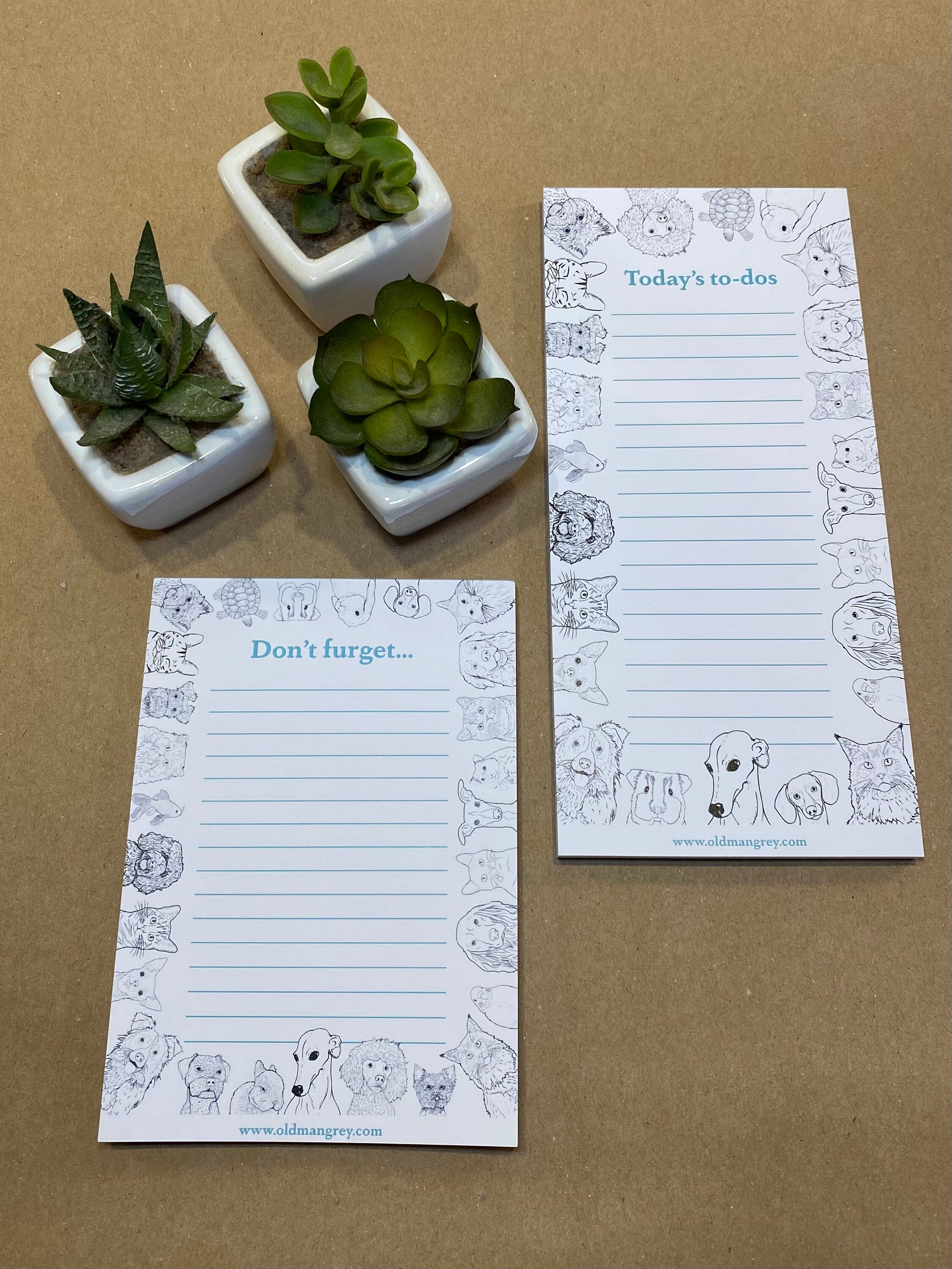 Cute Animal A6 Memo Pad - Don't Furget - Dog - Cat - Rabbit - Pets ...