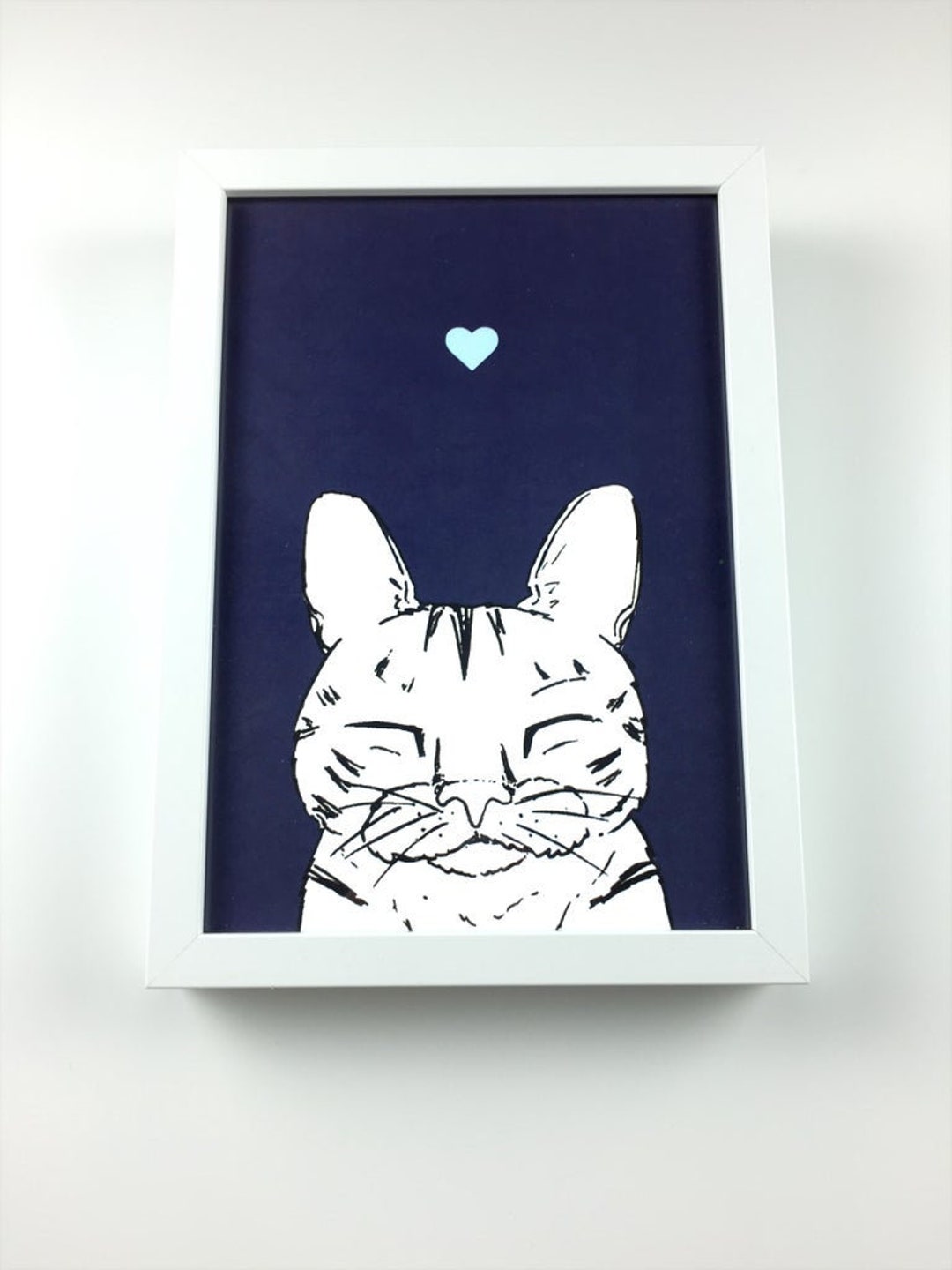 Sleepy Cat A4 Print - Gift for Cat Lovers - Wall Art - Tabby Cat - Cat ...