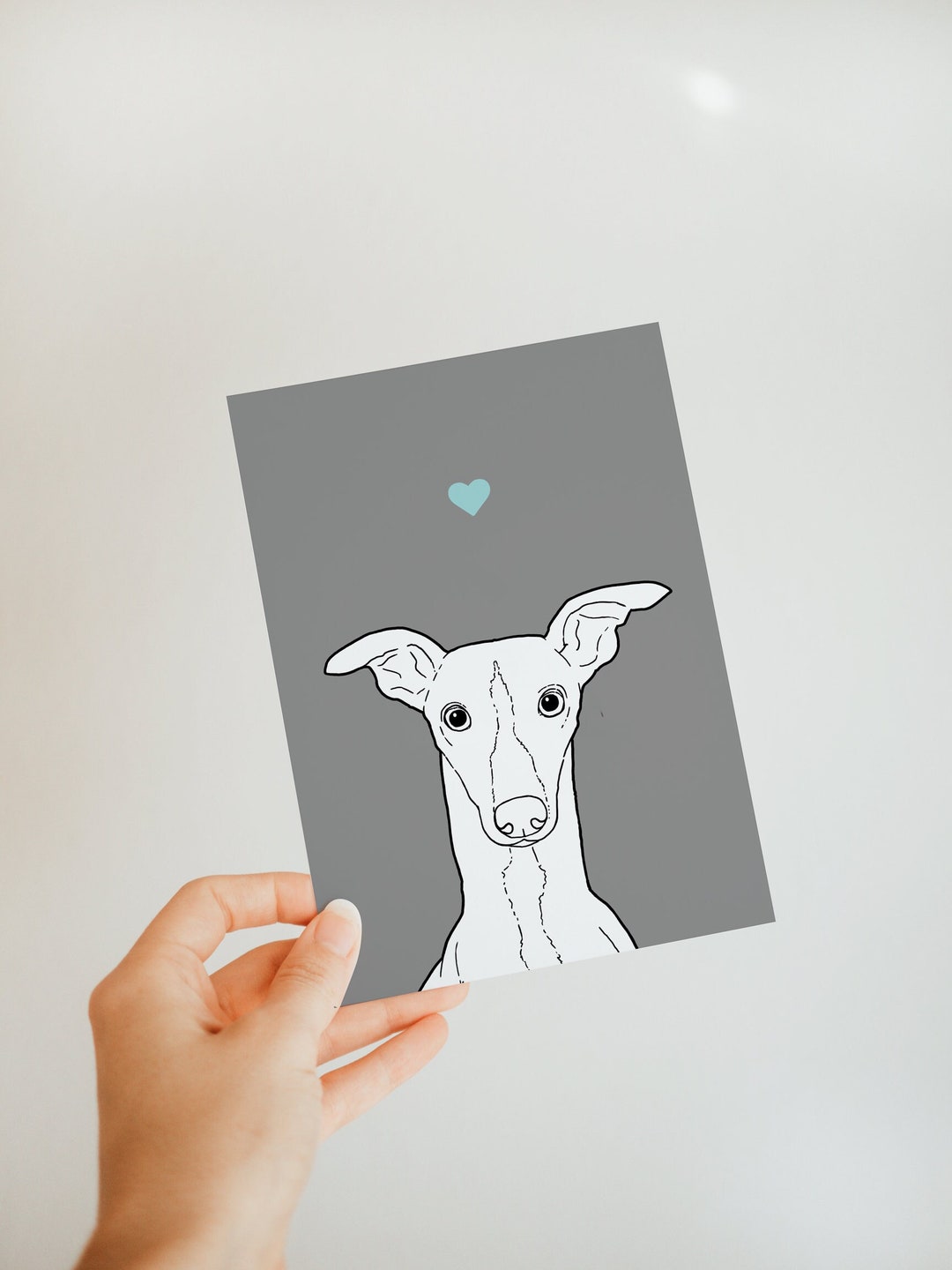 Whippet A6 Card Card for Dog Lovers Blank Inside Cute Greetings Card ...