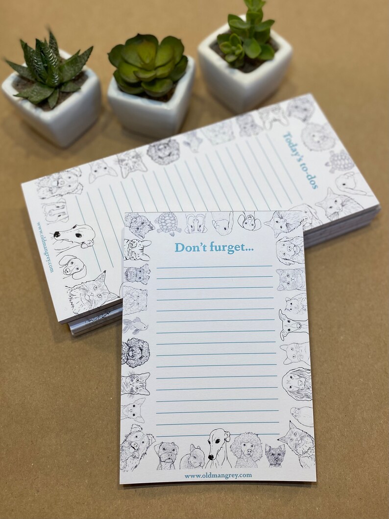 Cute Animal A6 Memo Pad - Don't Furget - Dog - Cat - Rabbit - Pets ...