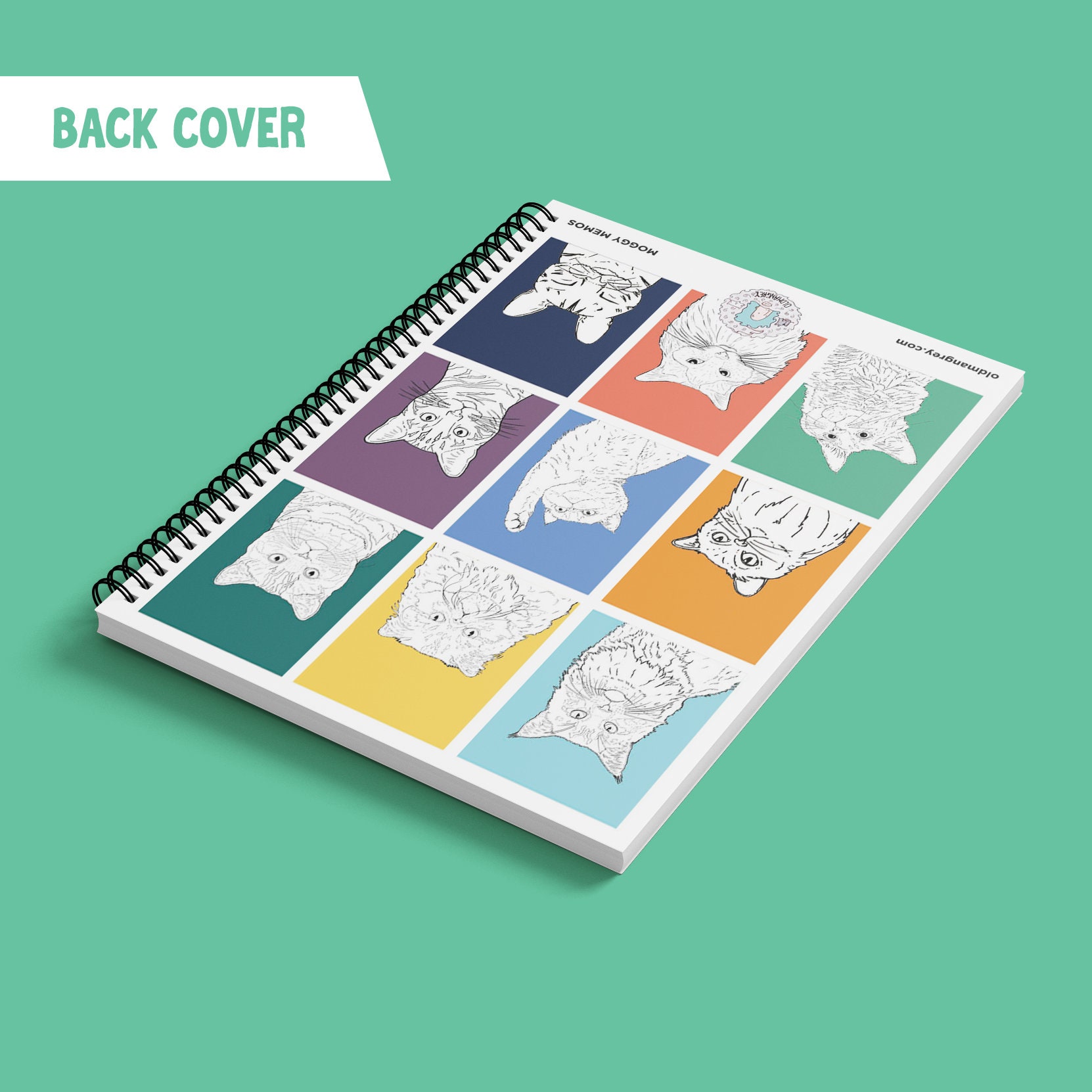 Cute Cat A5 Notebook 'moggy Memos' - Gift for Cat Lovers - Wire Bound ...