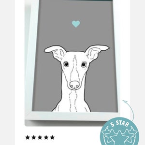 Whippet A4 Dog Print - Dog Art Work - Whippet - Greyhound - Puppy ...