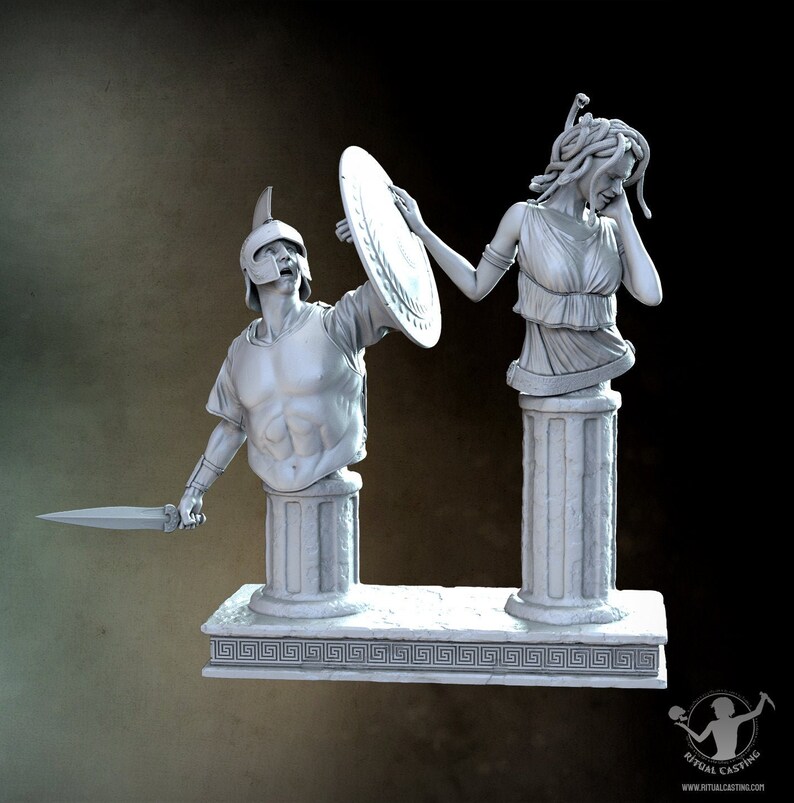 Medusa, the Cursed Priestess of Athena 1:10 Scale Resin Bust Kit SFW ...