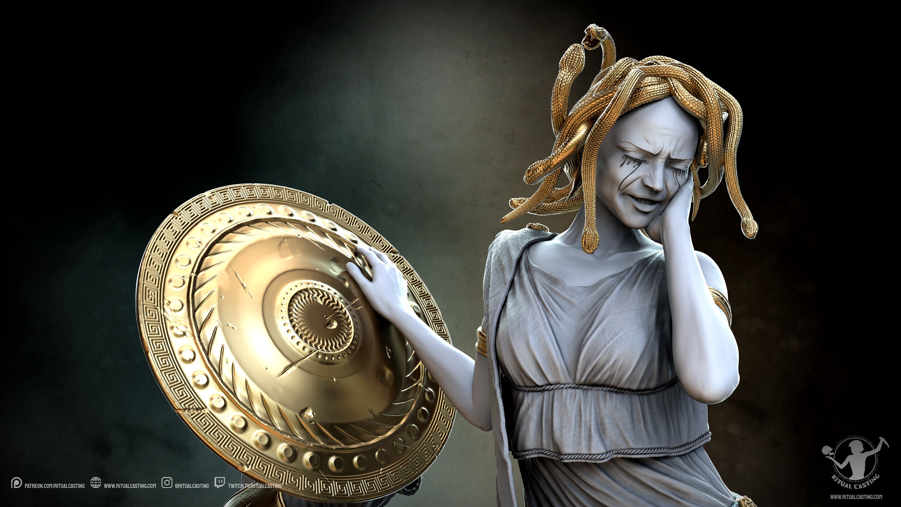 Medusa the Cursed Priestess of Athena 1:10 scale Resin Model | Etsy