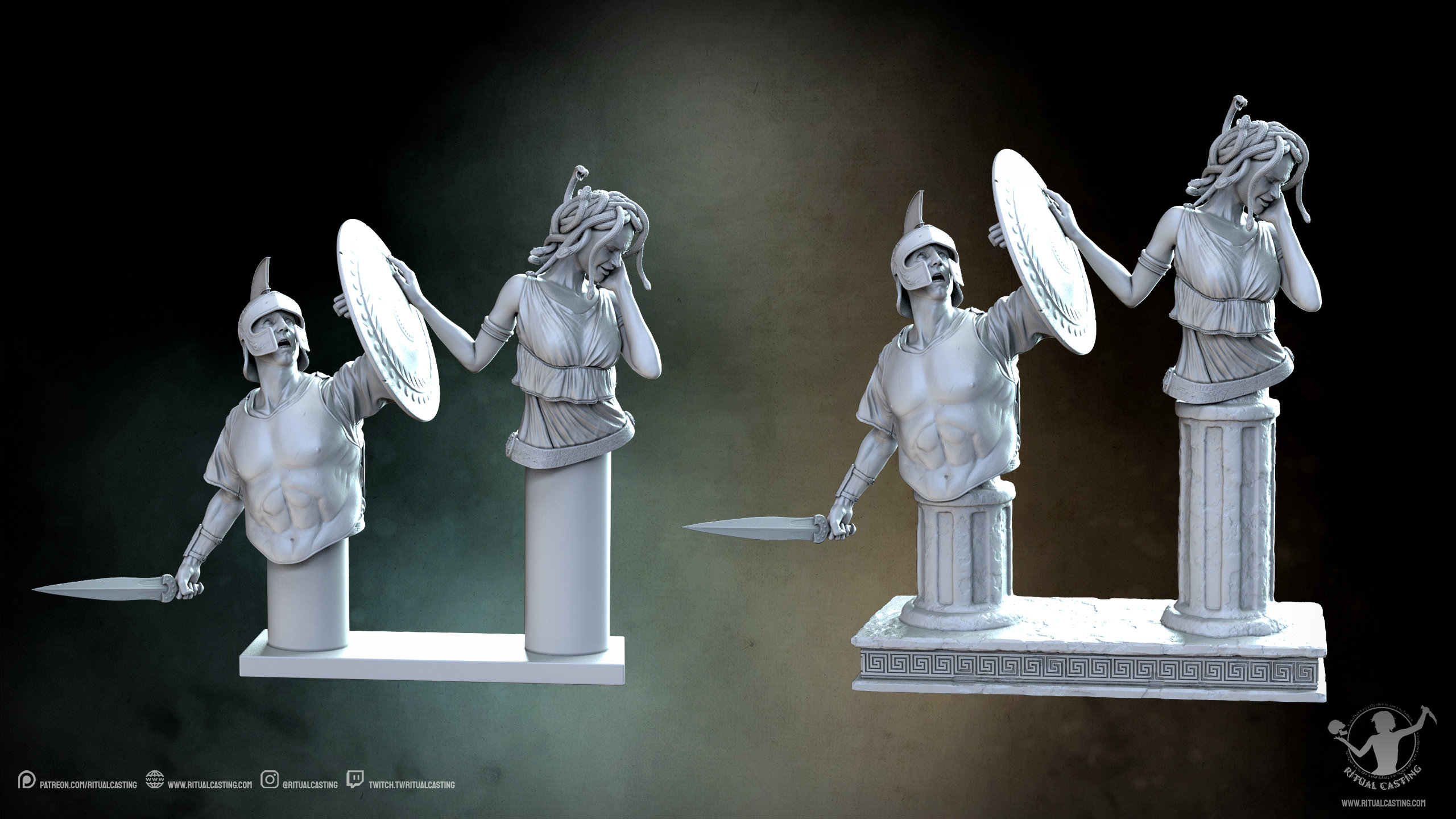 Medusa, the Cursed Priestess of Athena 1:10 Scale Resin Bust Kit SFW ...