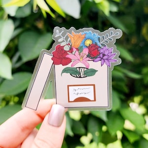 Archival Boxes Floral Clear Sticker, Archival Storage, Archivist ...