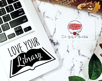 Heart Library Sticker Book Vinyl Sticker - Etsy