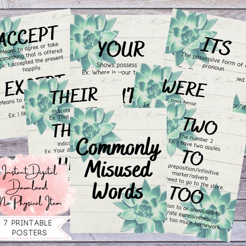 Printable Poster Set English Posters Classroom Decor - Etsy