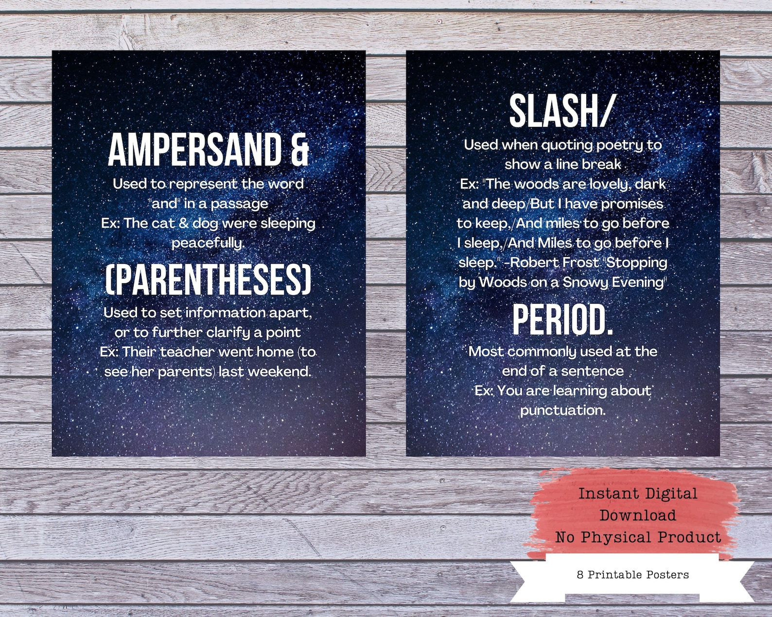 Printable ELA Poster, Punctuation Poster, English Teacher, Classroom ...