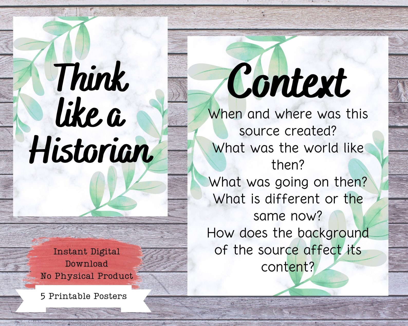 Think Like a Historian History Decor History Poster Social | Etsy