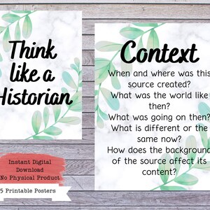 Think Like a Historian, History Decor, History Poster, Social Studies ...