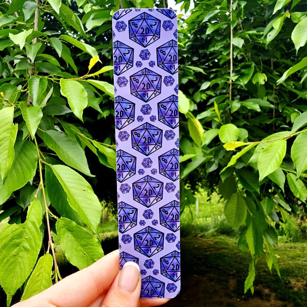 D20 Bookmark, RPG Bookmark, Thin Bookmark, Paper Bookmark, Bookmark ...