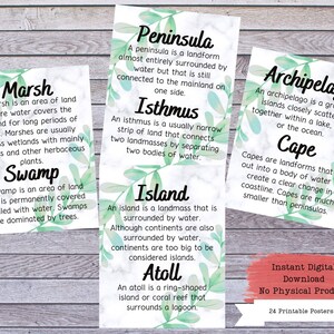 Geography Landforms Printable Poster Set, Geography Classroom Decor ...