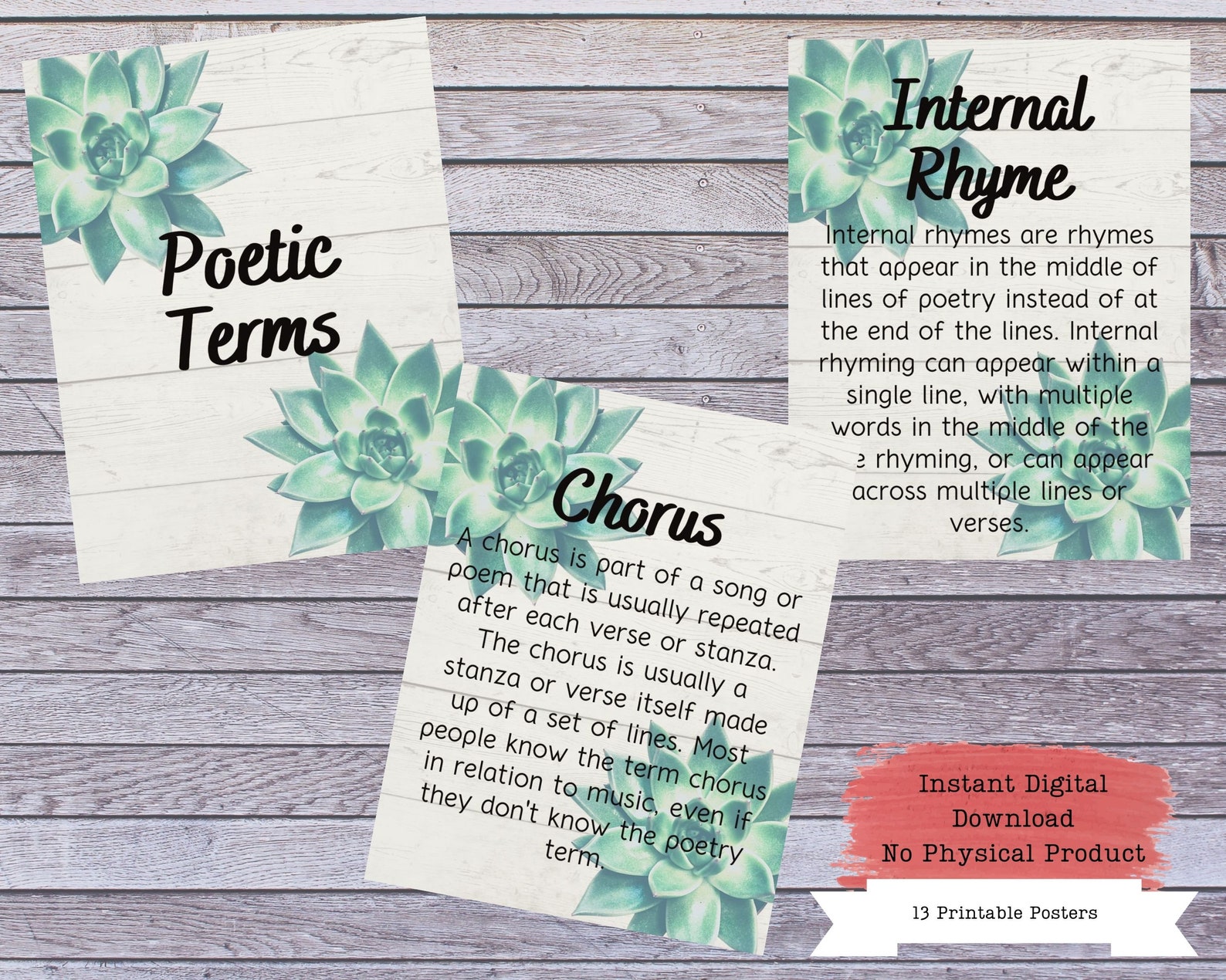 Poetry Terms Printable Poster Set Literary Devices - Etsy